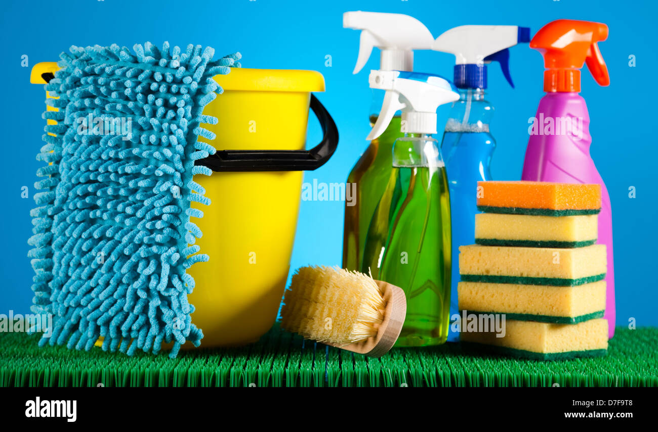 Cleaning concept in studio Stock Photo - Alamy