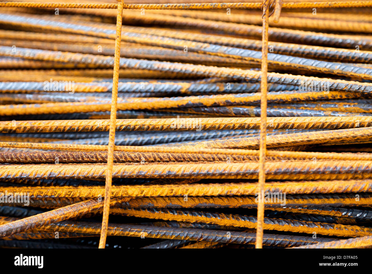 Close up of a large cluster of steel rods intended for use at a ...