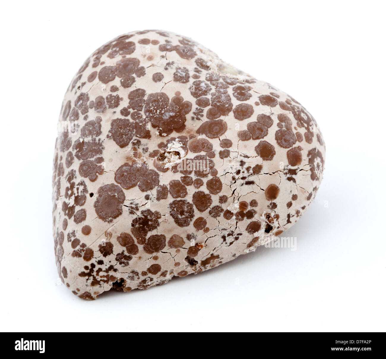 Moldy heart shaped chocolate isolated on white background Stock Photo ...