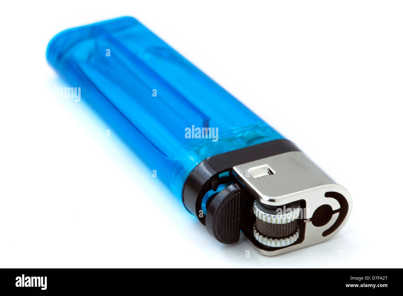 Half-transparent simple blue lighter isolated on white background Stock ...