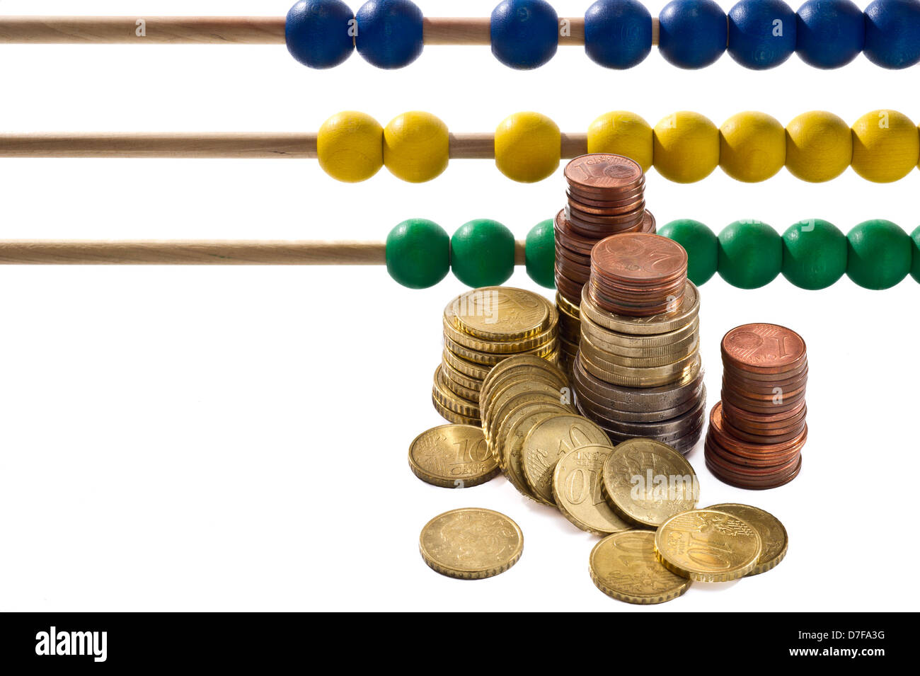 Abacus beads with euro, european money Stock Photo - Alamy