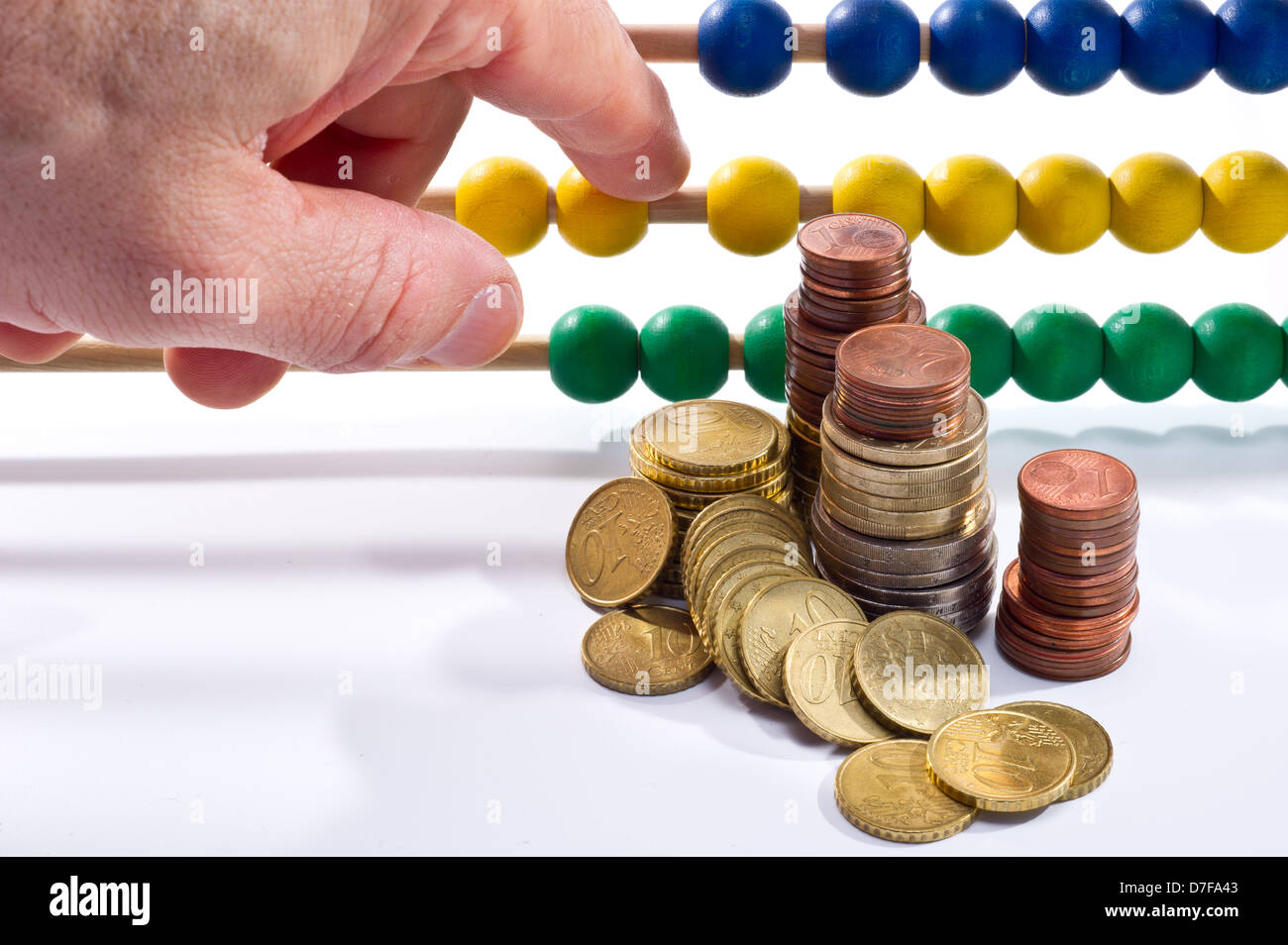 Abacus beads with euro, european money Stock Photo - Alamy
