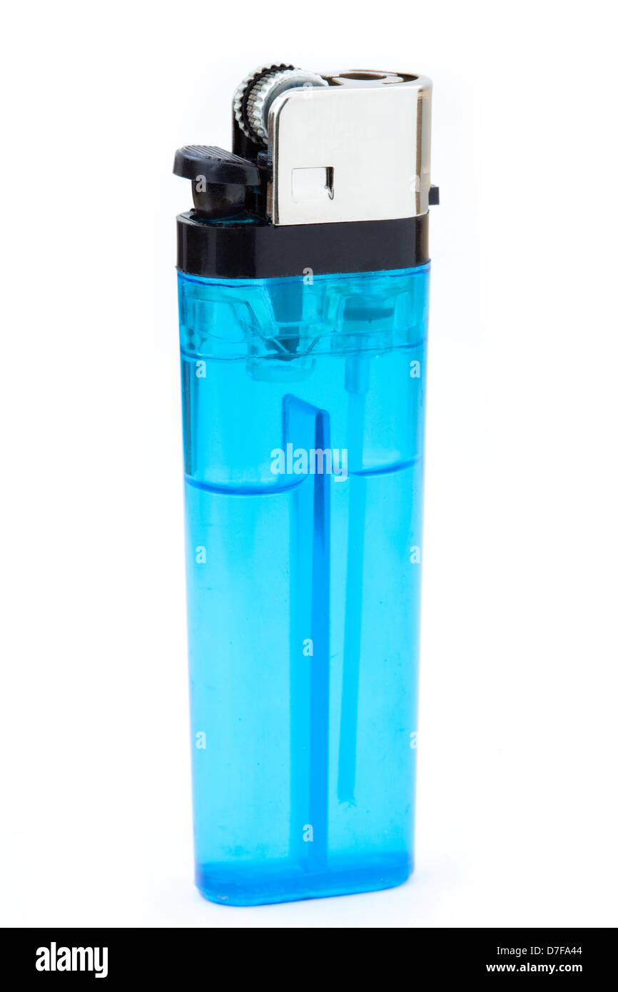 Half-transparent simple blue lighter isloated on white background Stock ...