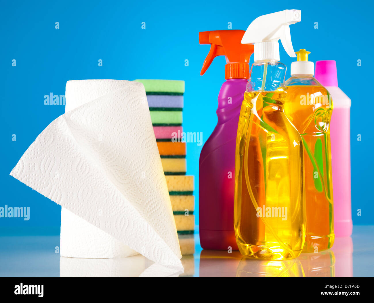Assorted cleaning products Stock Photo - Alamy