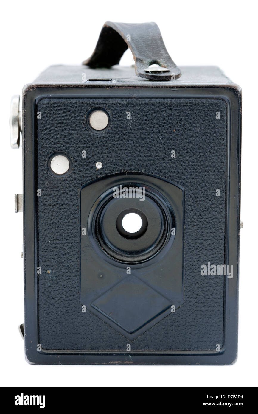 Vintage pinhole camera isolated on white background Stock Photo - Alamy