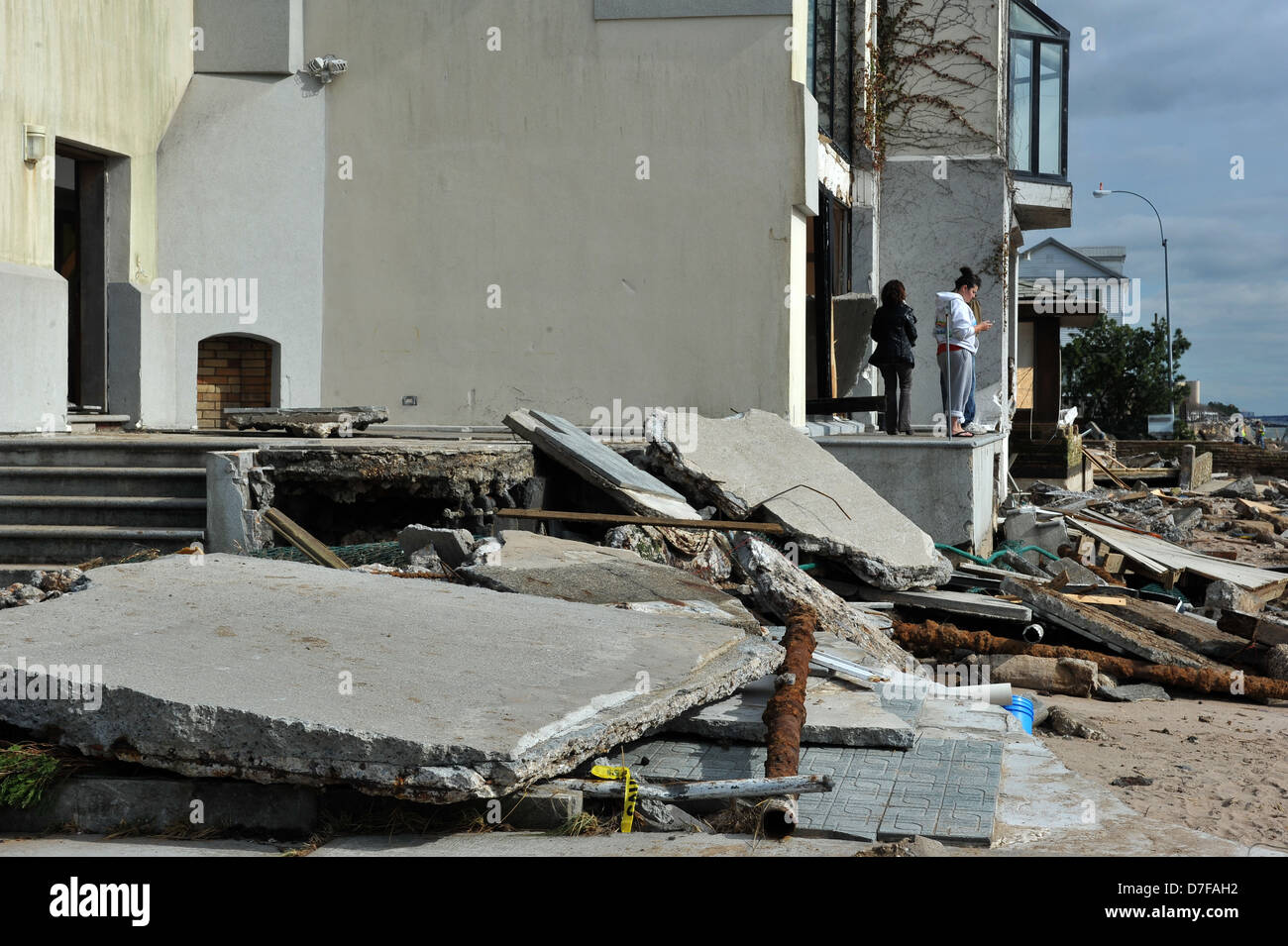 BROOKLYN, NY - NOVEMBER 01: Serious damage in the buildings and cars at ...