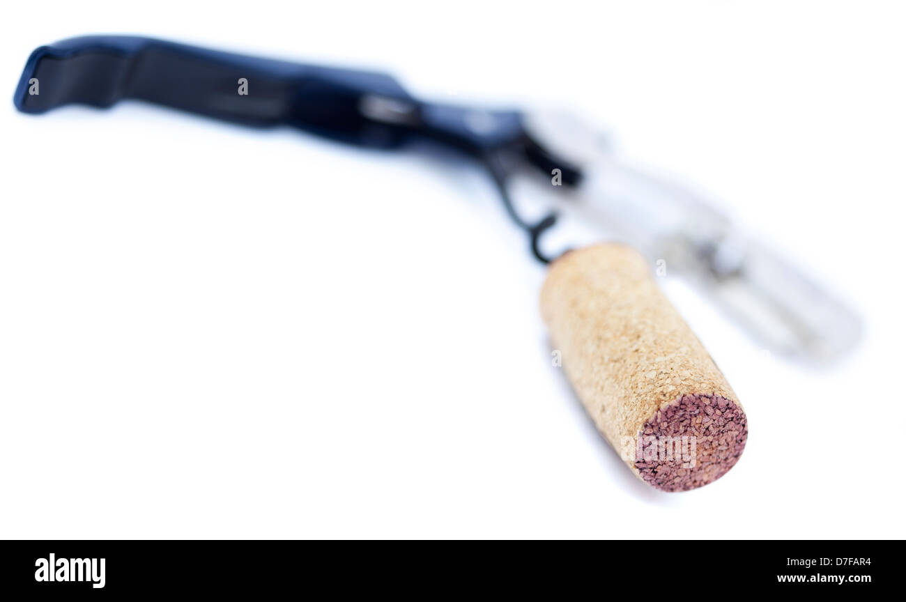 Bottle opener with a cork attached to it, isolated on white background ...