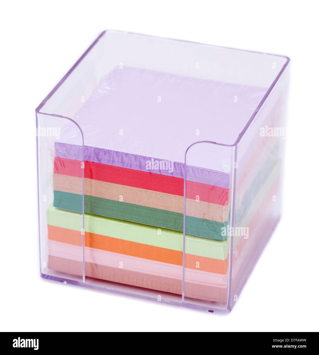 A colorful stack of notes still in their nylon wrap inside a ...
