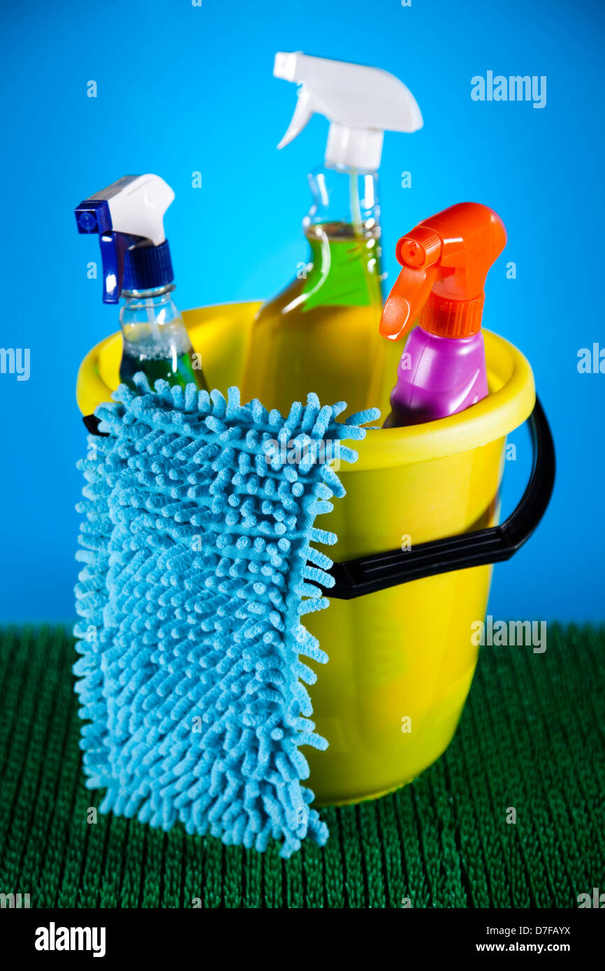 Assorted cleaning products Stock Photo - Alamy