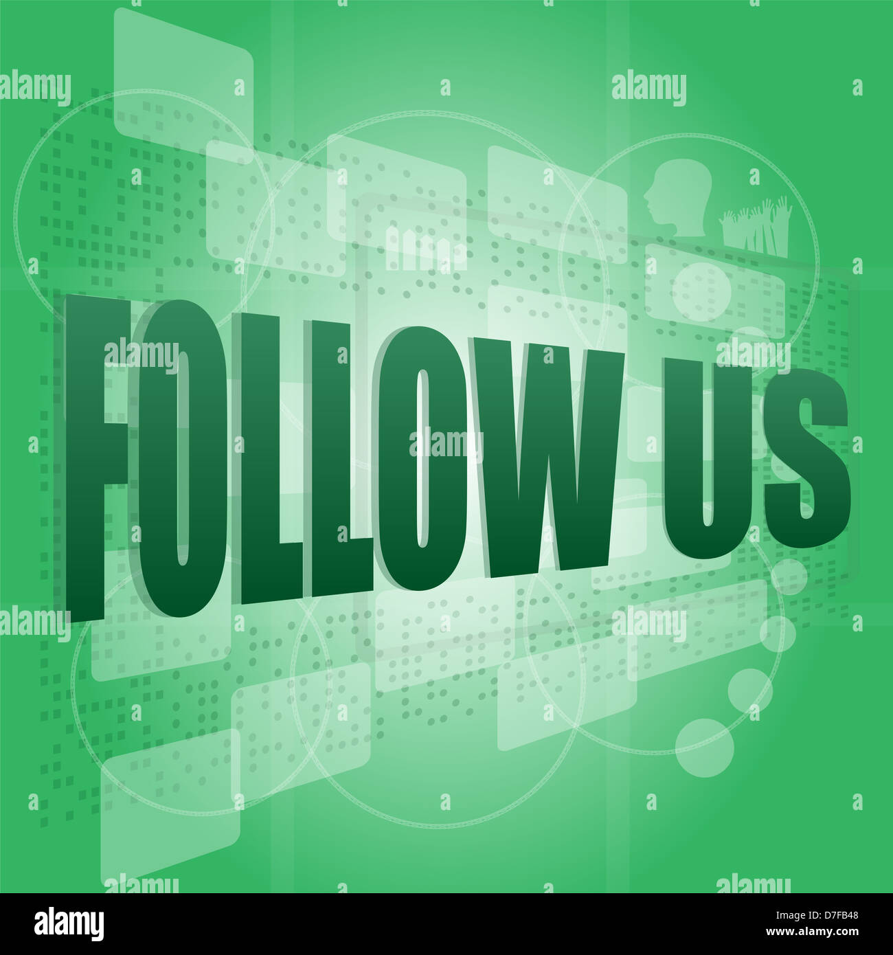 word follow us on digital background on digital screen Stock Photo - Alamy