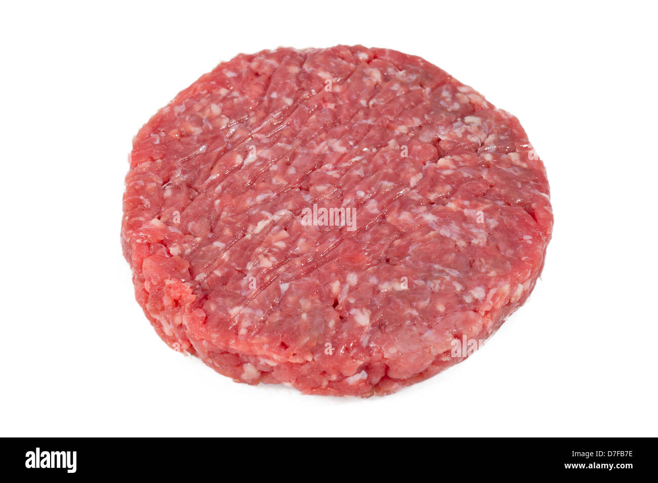 delicious raw round hamburger in white background Stock Photo - Alamy