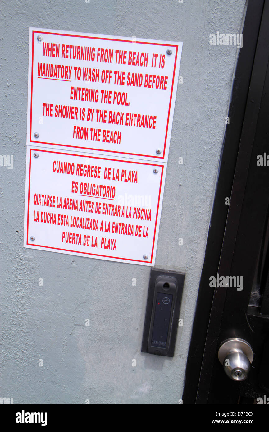 Miami beach florida door sign hi-res stock photography and images - Alamy