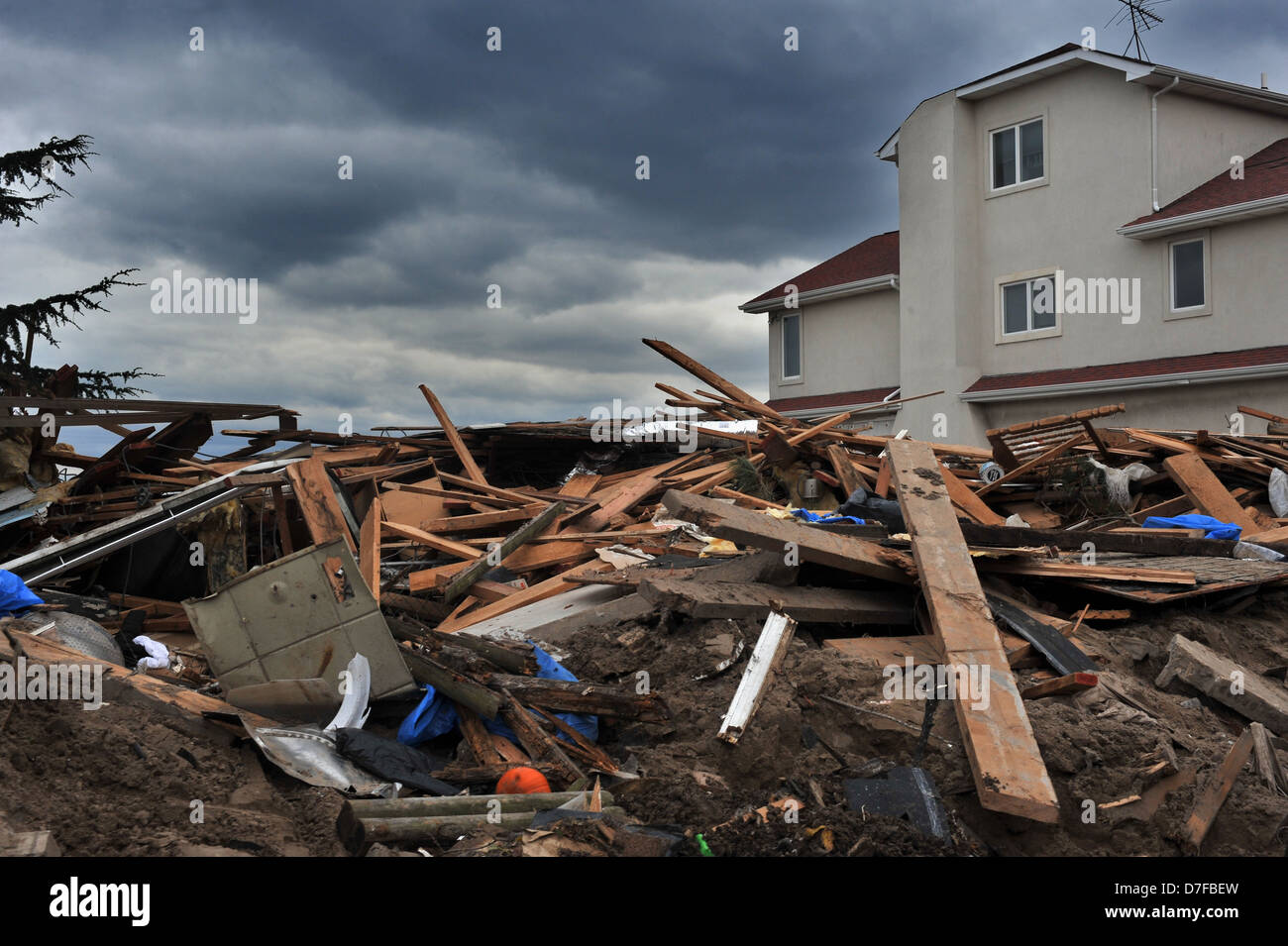 BROOKLYN, NY - NOVEMBER 01: Serious damage in the buildings at the ...