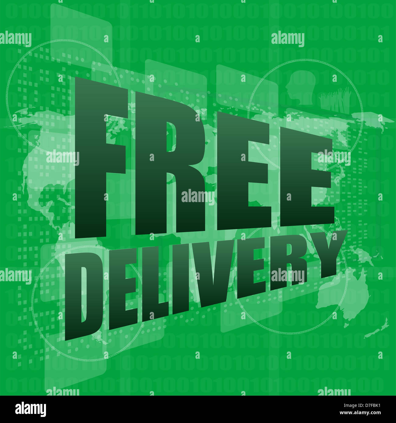 free delivery word on a virtual digital background Stock Photo - Alamy