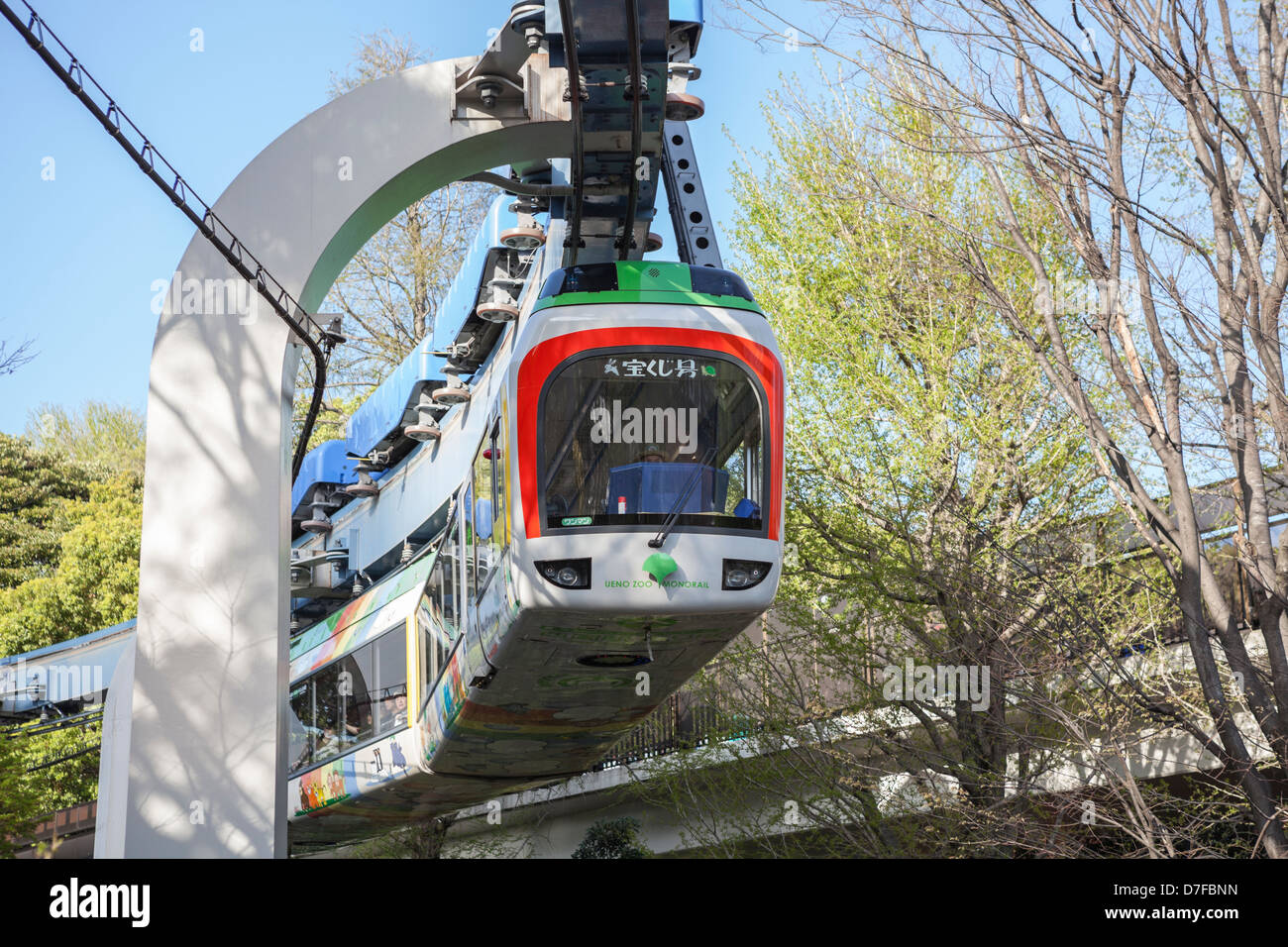 Ueno Zoo Monorail train in Ueno park is a inner transport system for ...