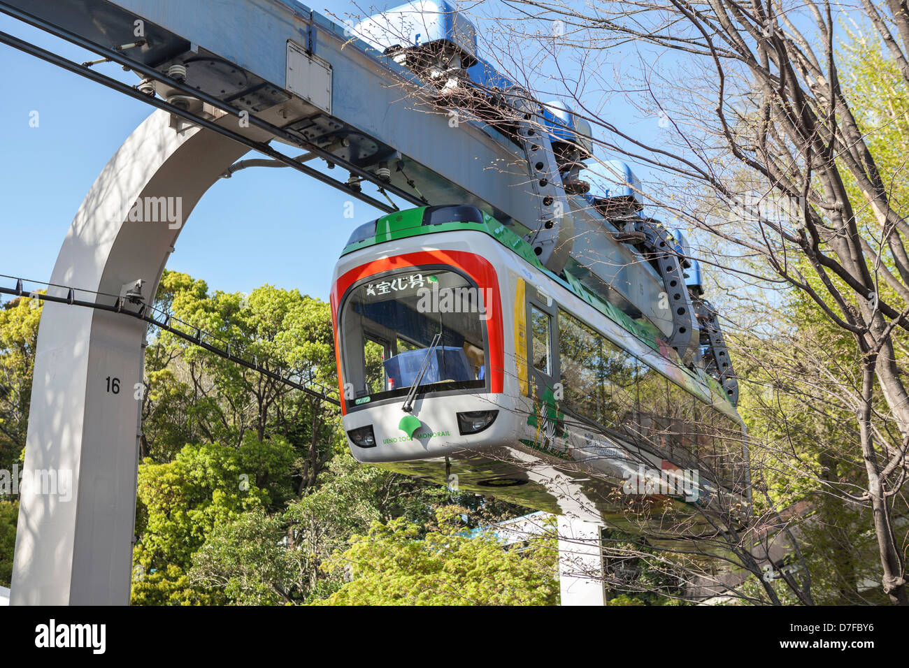 Ueno Zoo Monorail Line in Ueno park is a inner transport system for ...