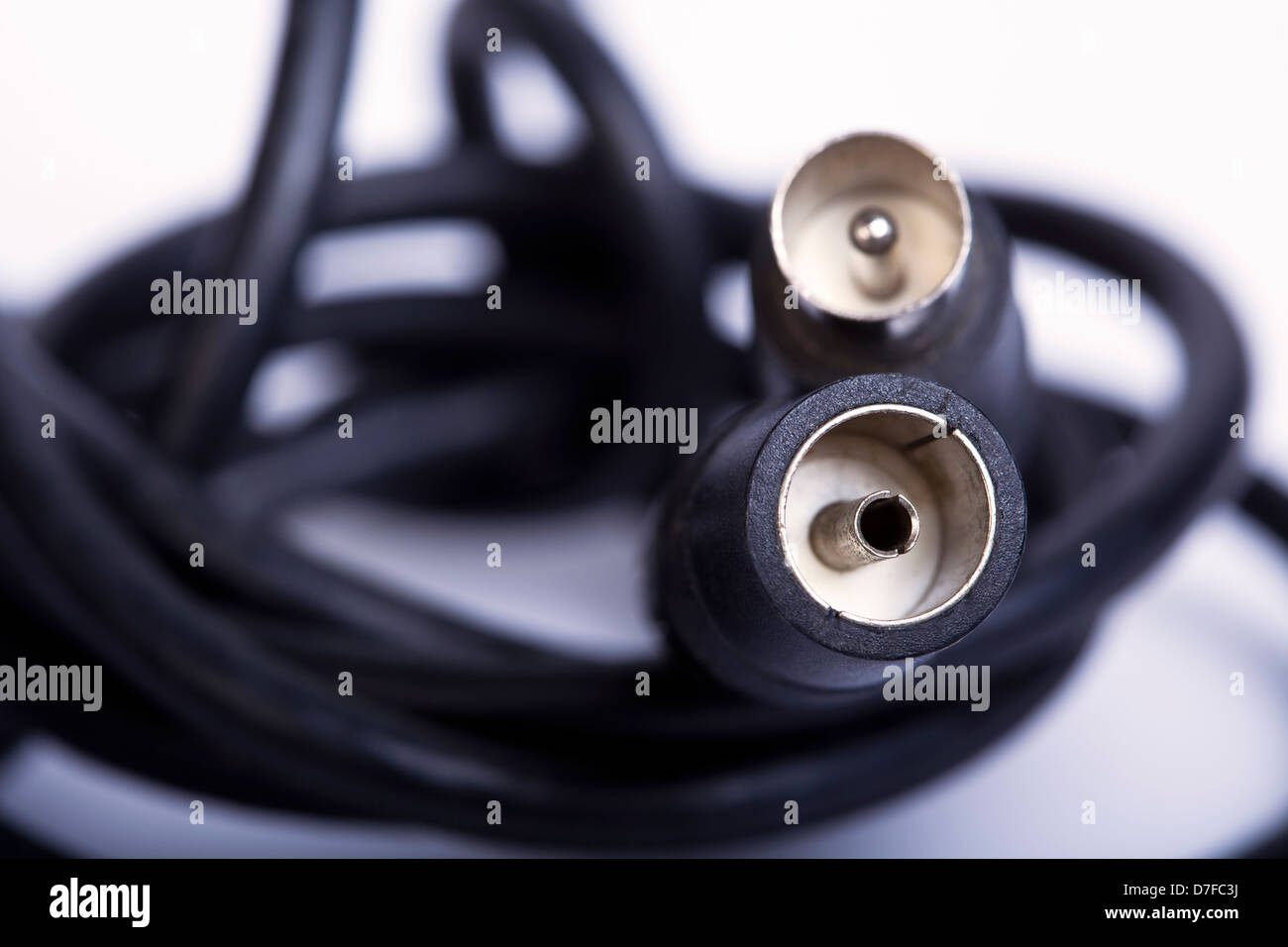 Used black composite cable with very shallow depth of field Stock Photo ...