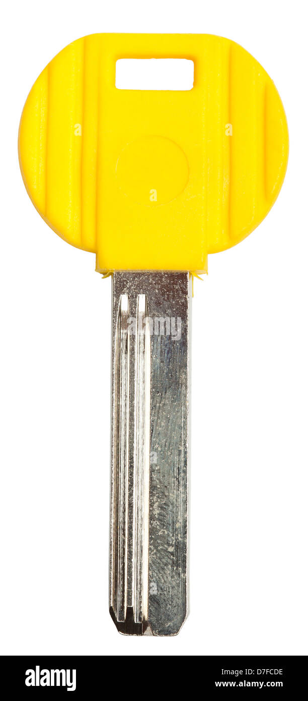 Yellow key isolated on white background Stock Photo - Alamy
