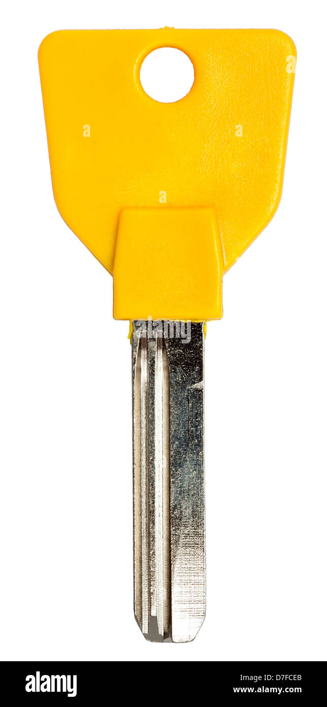 Yellow key isolated on white background Stock Photo - Alamy