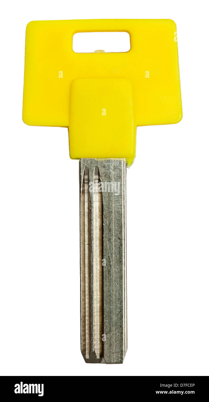 Yellow key isolated on white background Stock Photo - Alamy