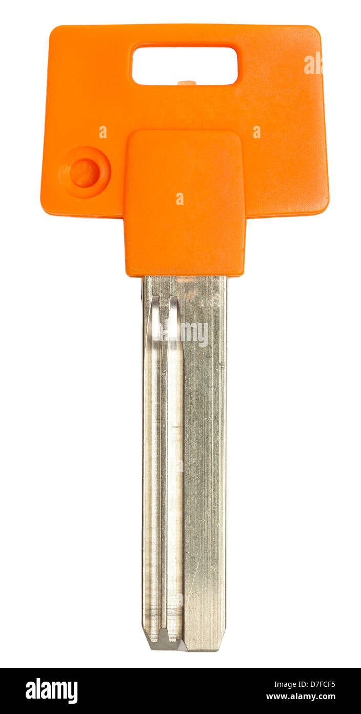 Orange key isolated on white background Stock Photo - Alamy