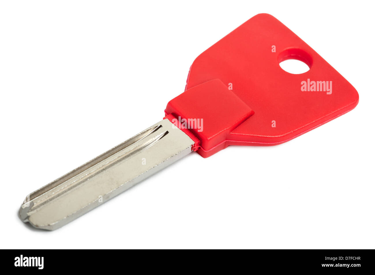 Red key isolated on white background Stock Photo - Alamy
