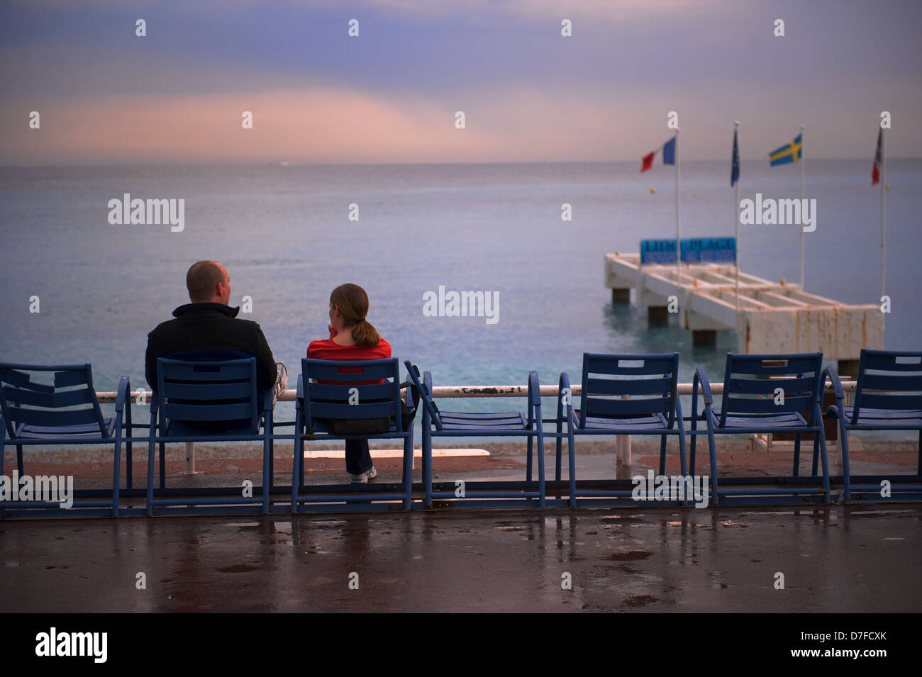Nice, France, Promenade Anglais. In late September during an autumnal ...