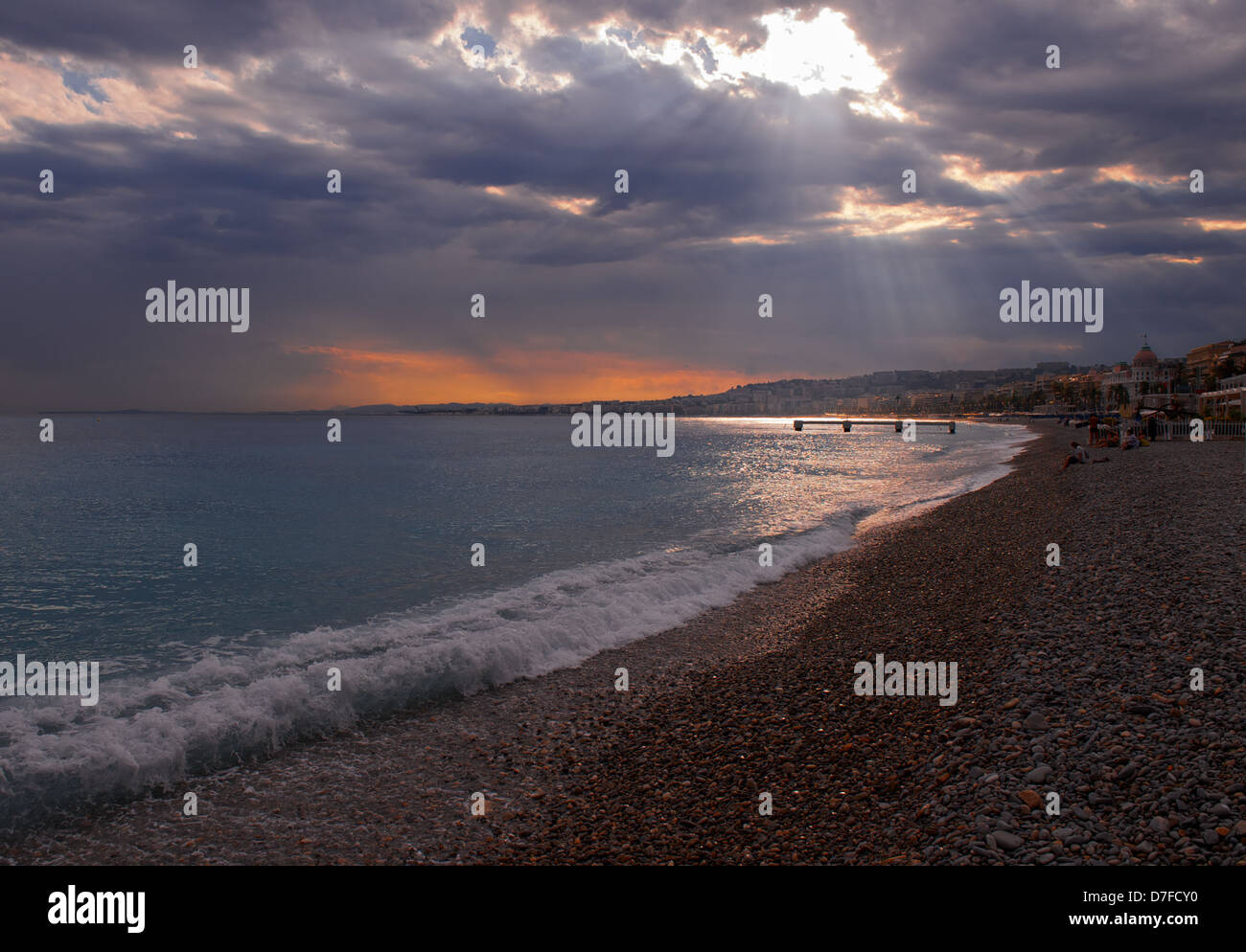 Nice, France, Promenade Anglais. In late September during an autumnal ...