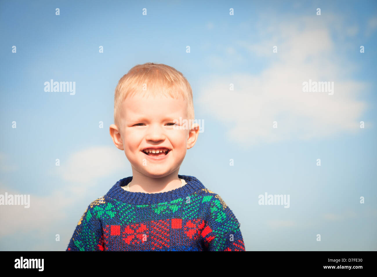 child sky blue happy happiness beautiful summer Stock Photo - Alamy
