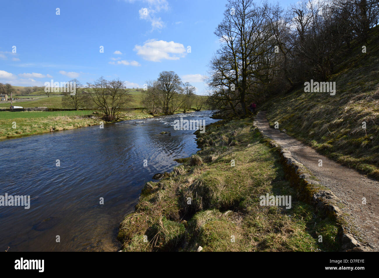 The River Wharfe near Burnsall on the Dales Way Long Distance Footpath ...