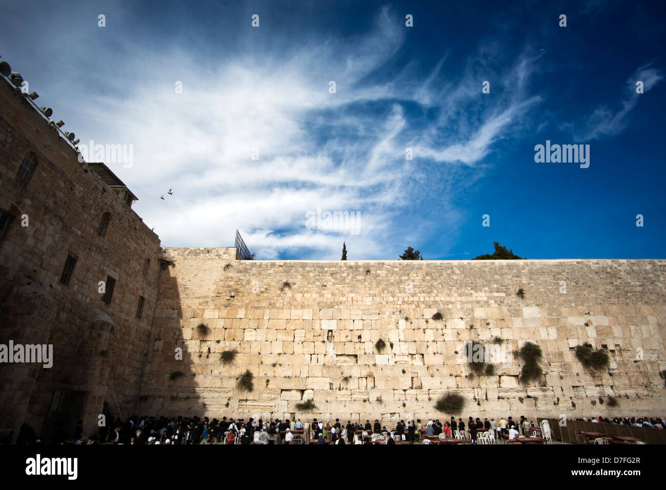 Prayers at the Western Wall, one of the most sacred places to the ...