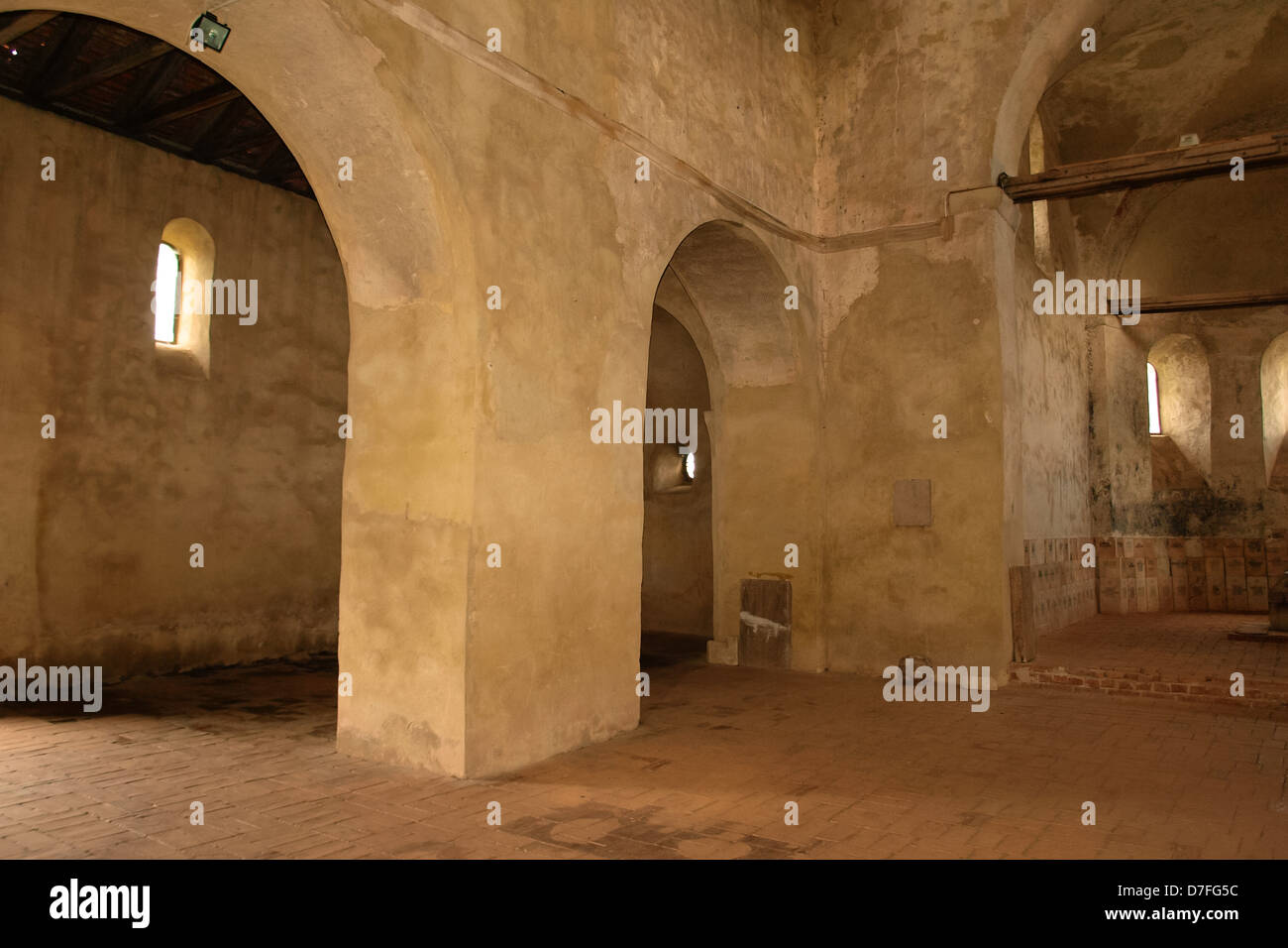 Old castle church interior Stock Photo - Alamy