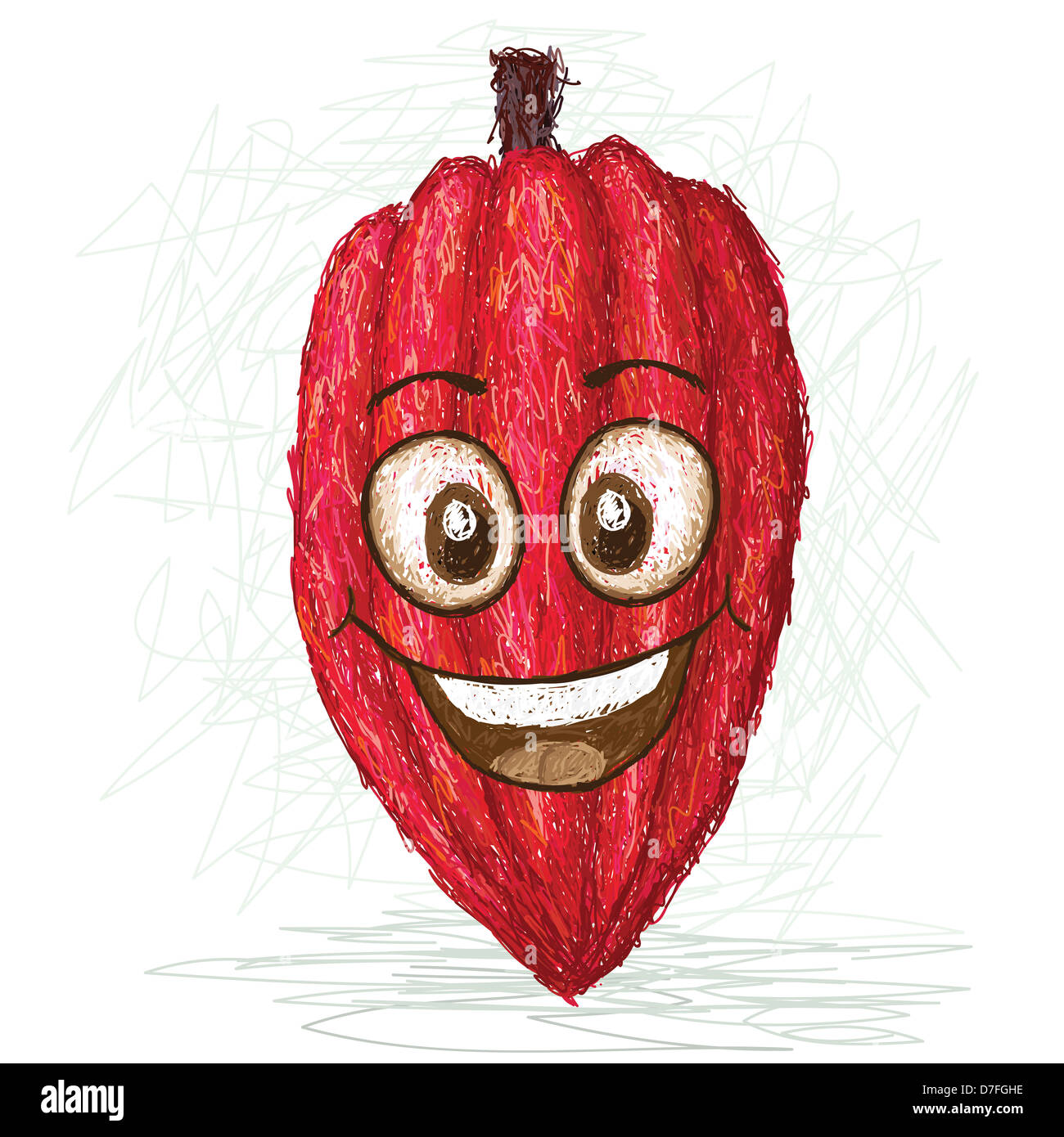 happy cacao fruit cartoon character smiling Stock Photo - Alamy