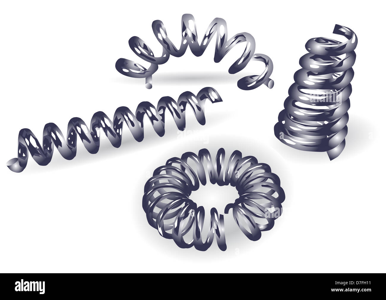 Set of 4 springs isolated on white Stock Photo - Alamy