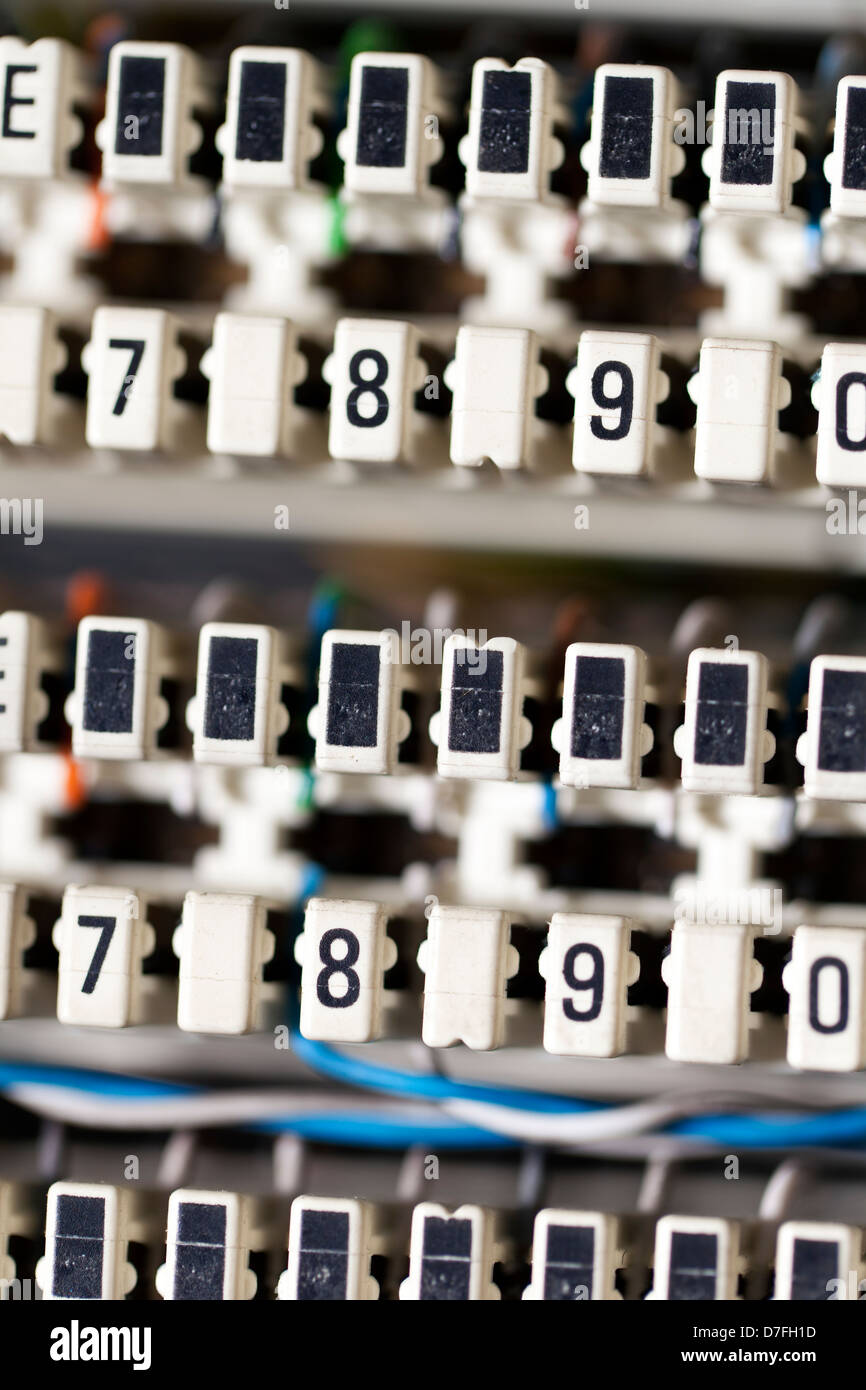 Close up macro view of an insulation-displacement connector for ...