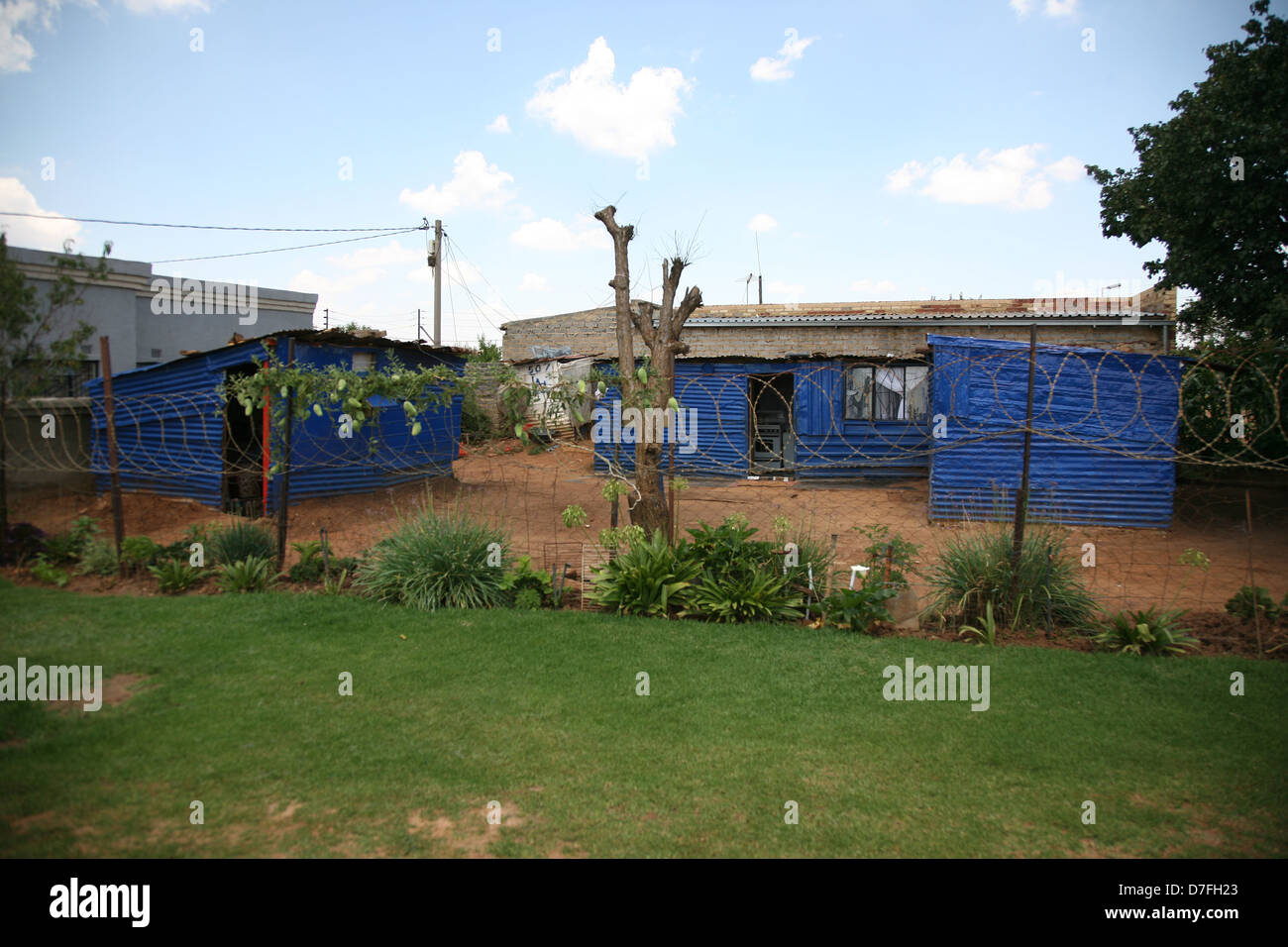 Vegetables and plants growing next to shack Stock Photo - Alamy