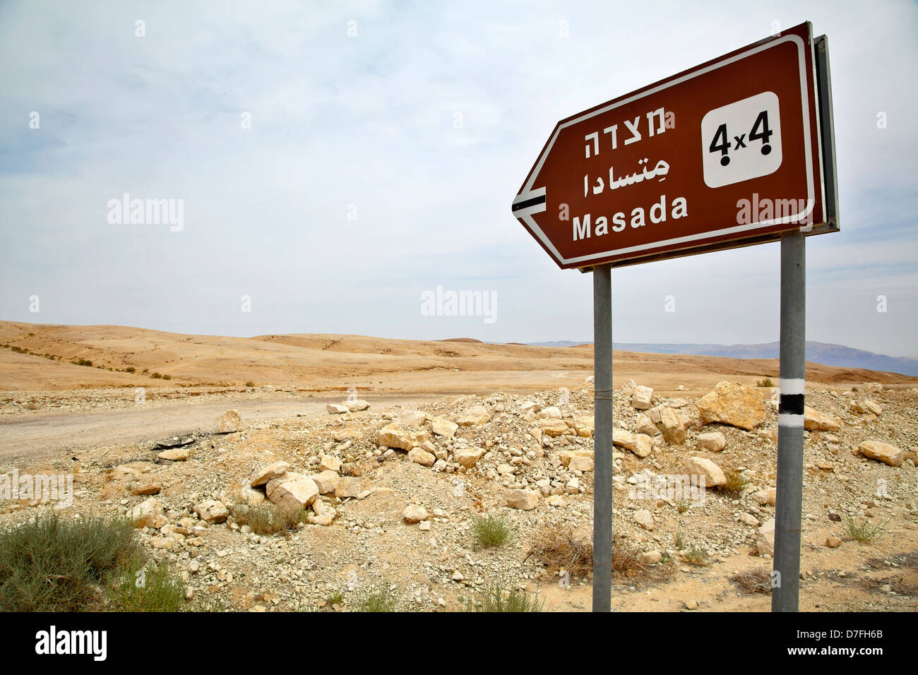 A road sign directing to an off-road 4x4 route to famous mountain ...