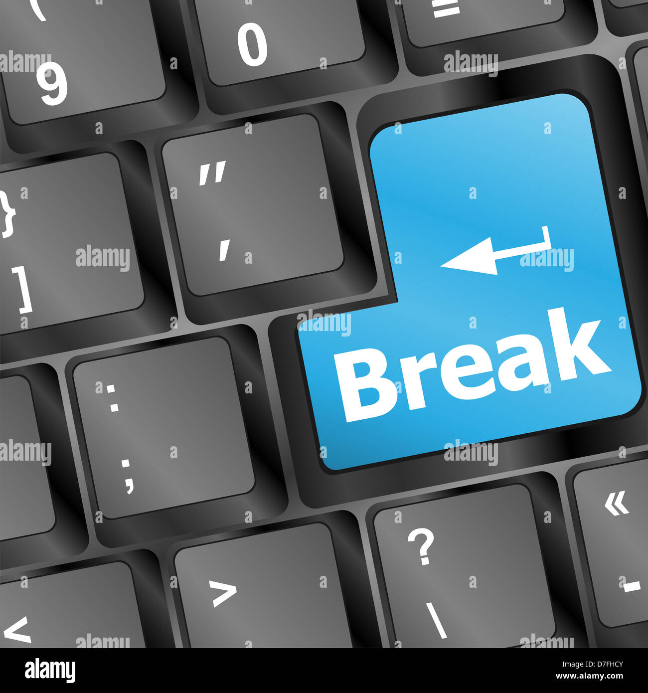 Keyboard with break button, business concept Stock Photo - Alamy