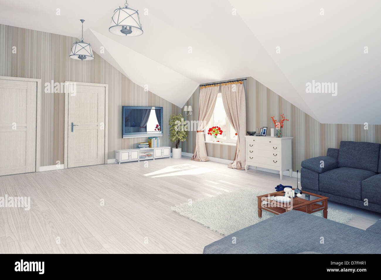 Interior wall decoration attic hi-res stock photography and images - Alamy