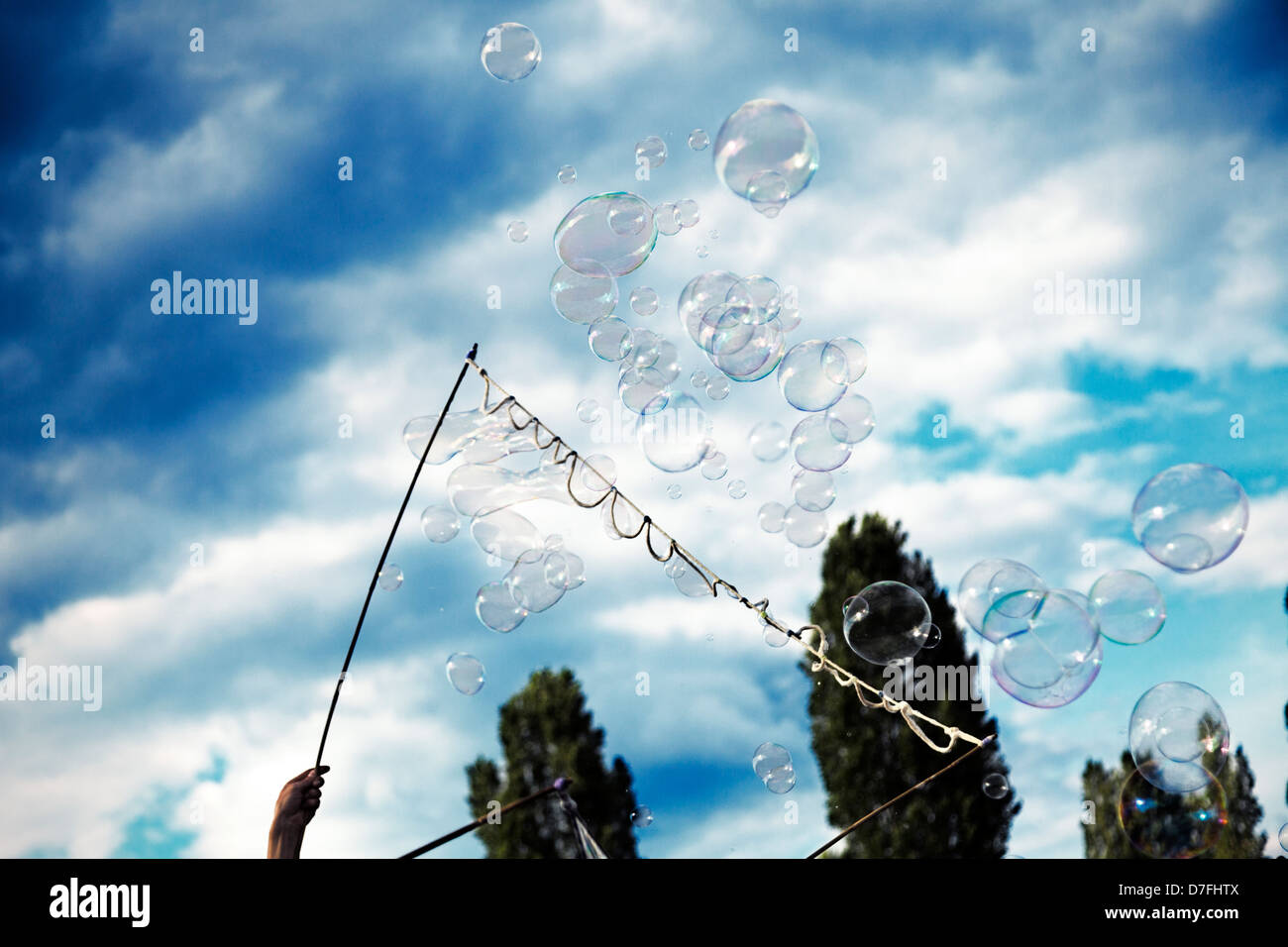Man making giant bubble hi-res stock photography and images - Alamy