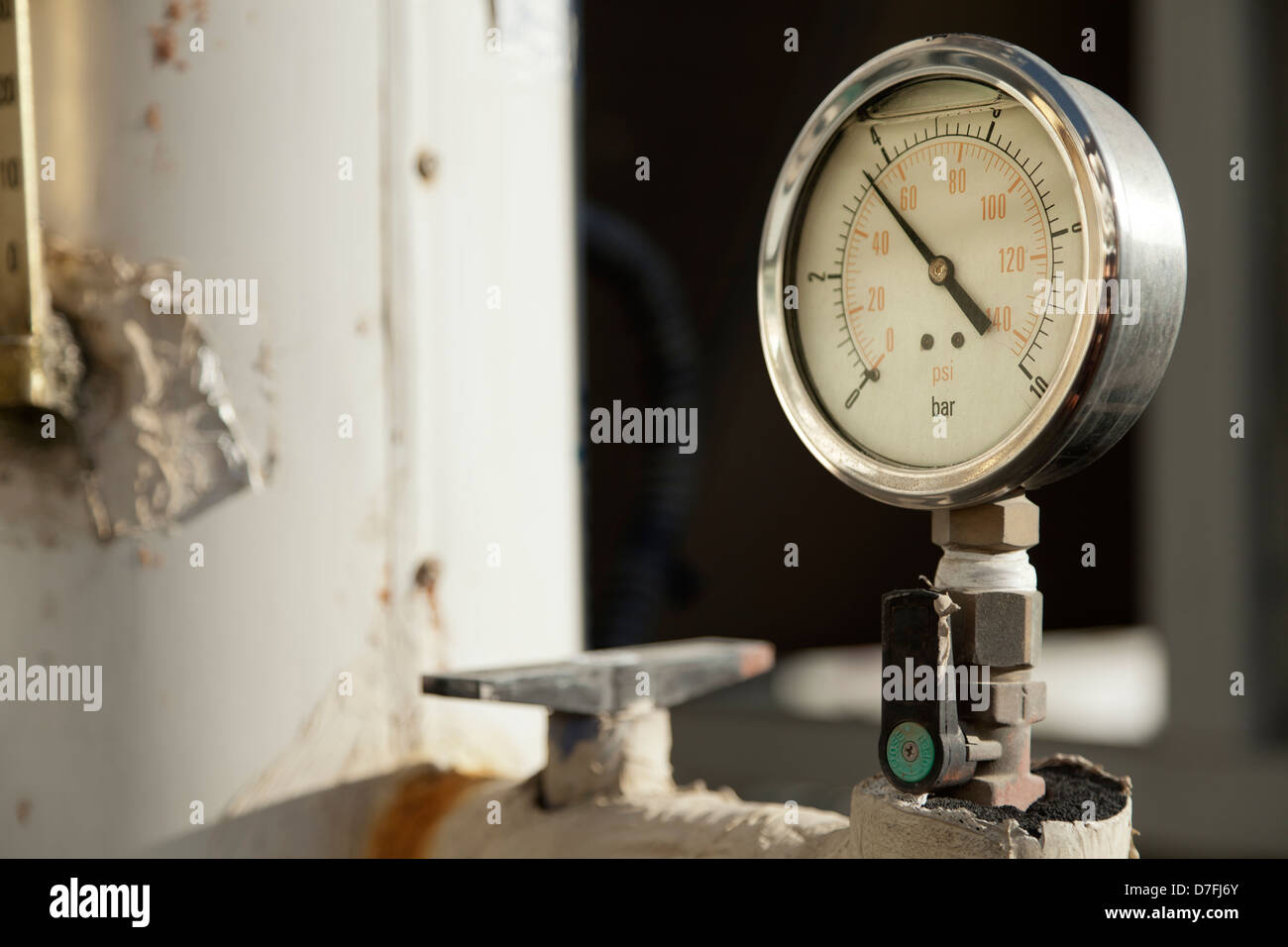 Industrial pressure gauge on a water pipe Stock Photo - Alamy