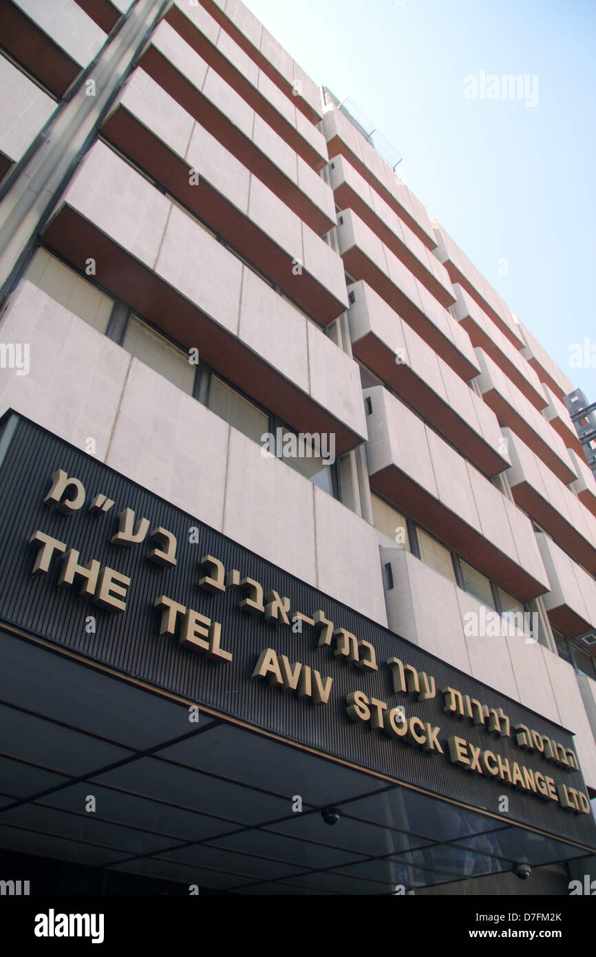 The Tel Aviv Stock Exchange Ltd at 54 Ahad Ha'am street in Tel Aviv ...
