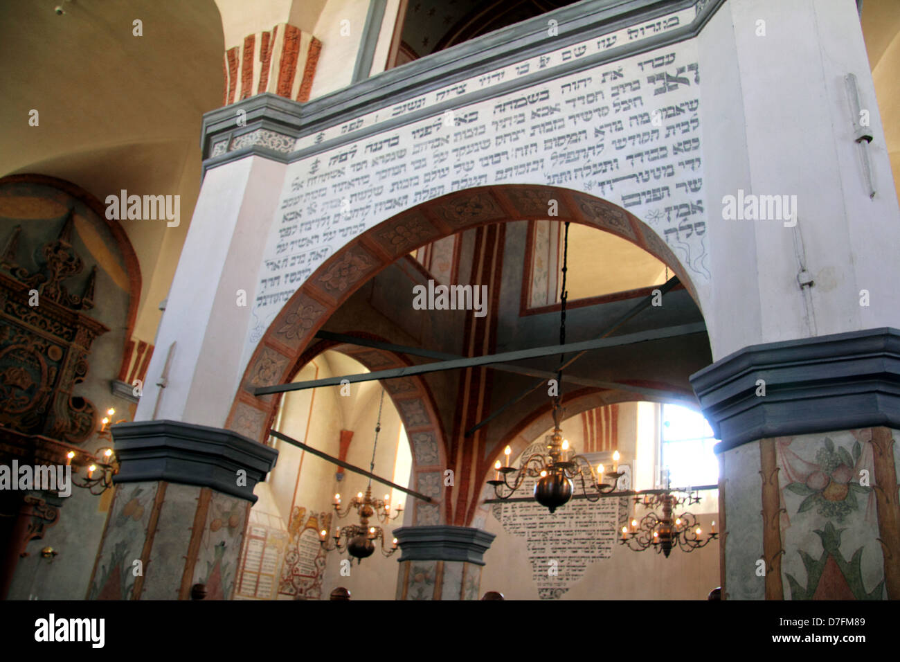Decorated Bimah (Elevated altar) at Tykocin (Tiktin) Synagogue, Poland ...