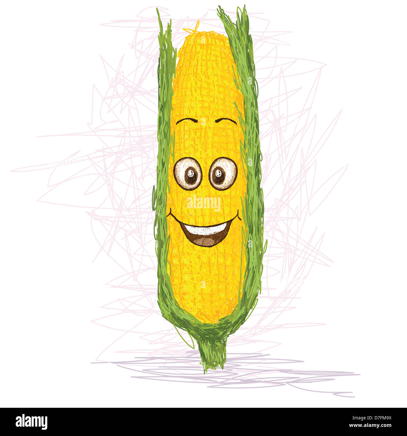 happy corn cartoon character smiling Stock Photo - Alamy
