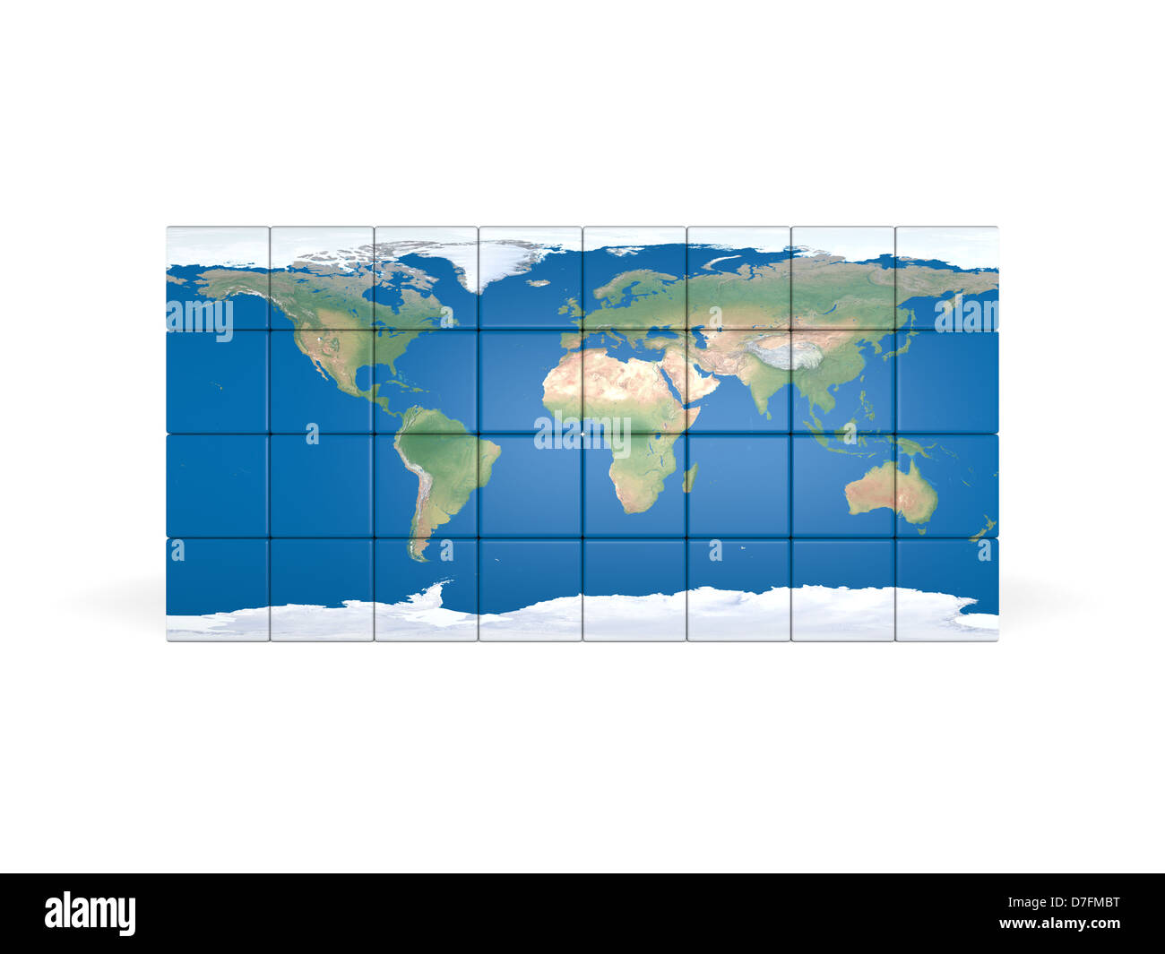 World map made of cubes isolated on white background. Elements of this ...
