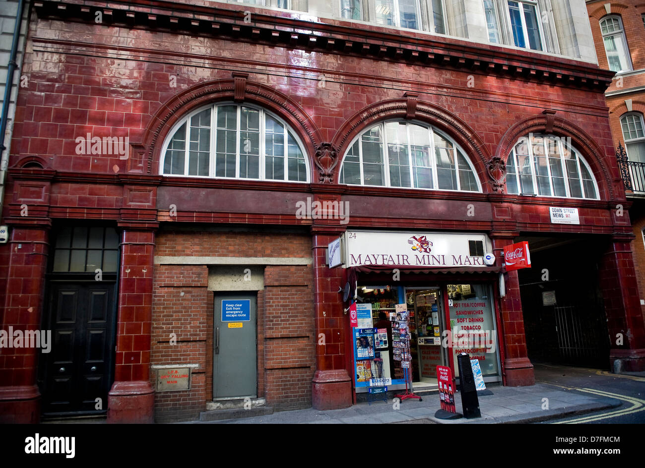 The disused London Underground Down Street Station on the Piccadilly ...