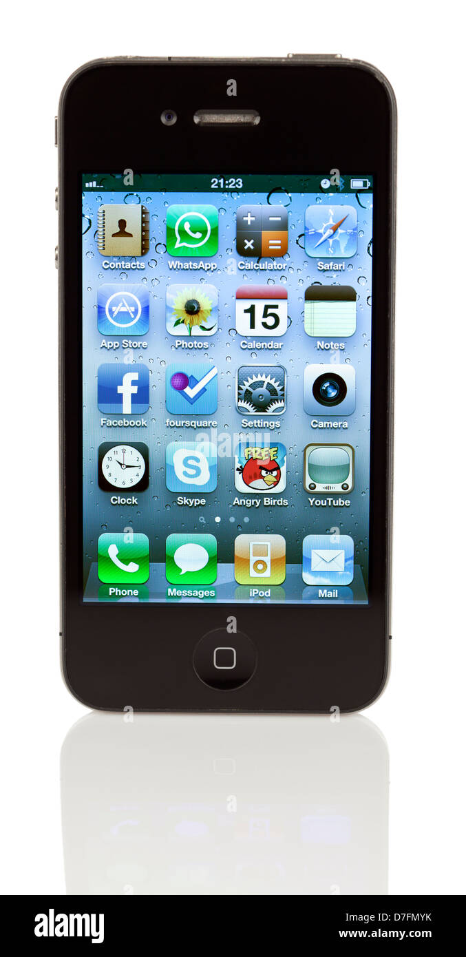 Tel-Aviv Israel - March 15th 2011: black 4th generation iPhone by Apple ...