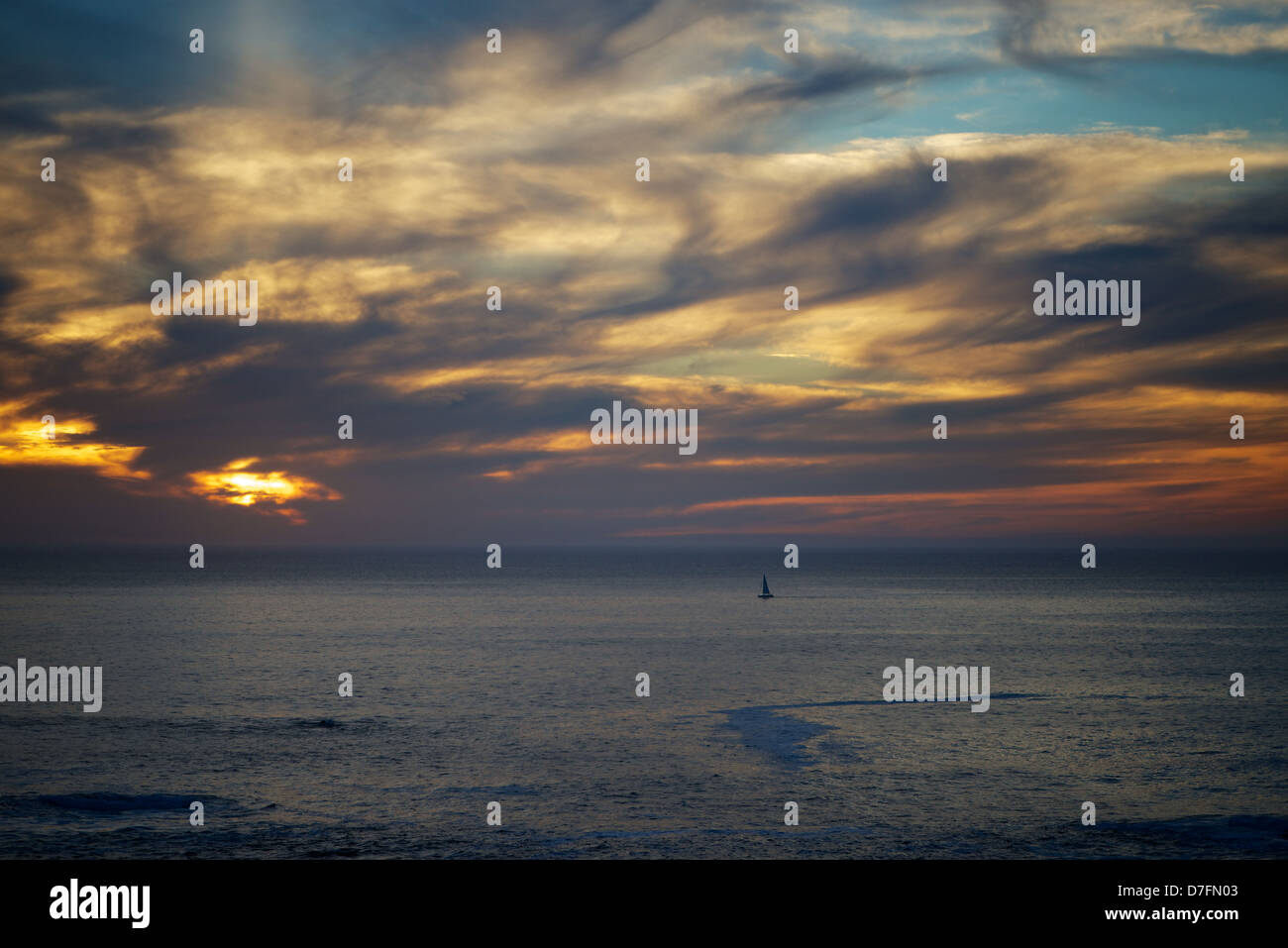 Sunset sky over the Atlantic Ocean from Camps Bay Cape Town Stock Photo ...