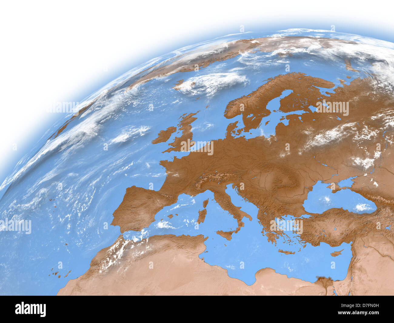 Europe on planet Earth isolated on white background. Elements of this ...