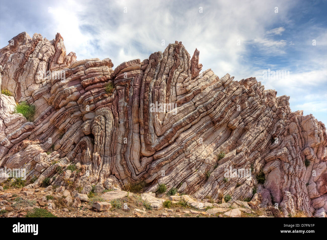 Folded limestone on Crete, Greece Stock Photo - Alamy